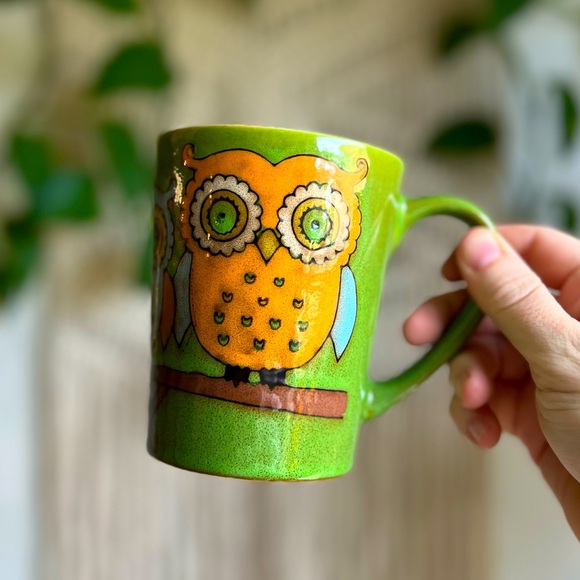 Home Essentials | Dining | Home Essentials Green Owl Mug Retro Mid ...